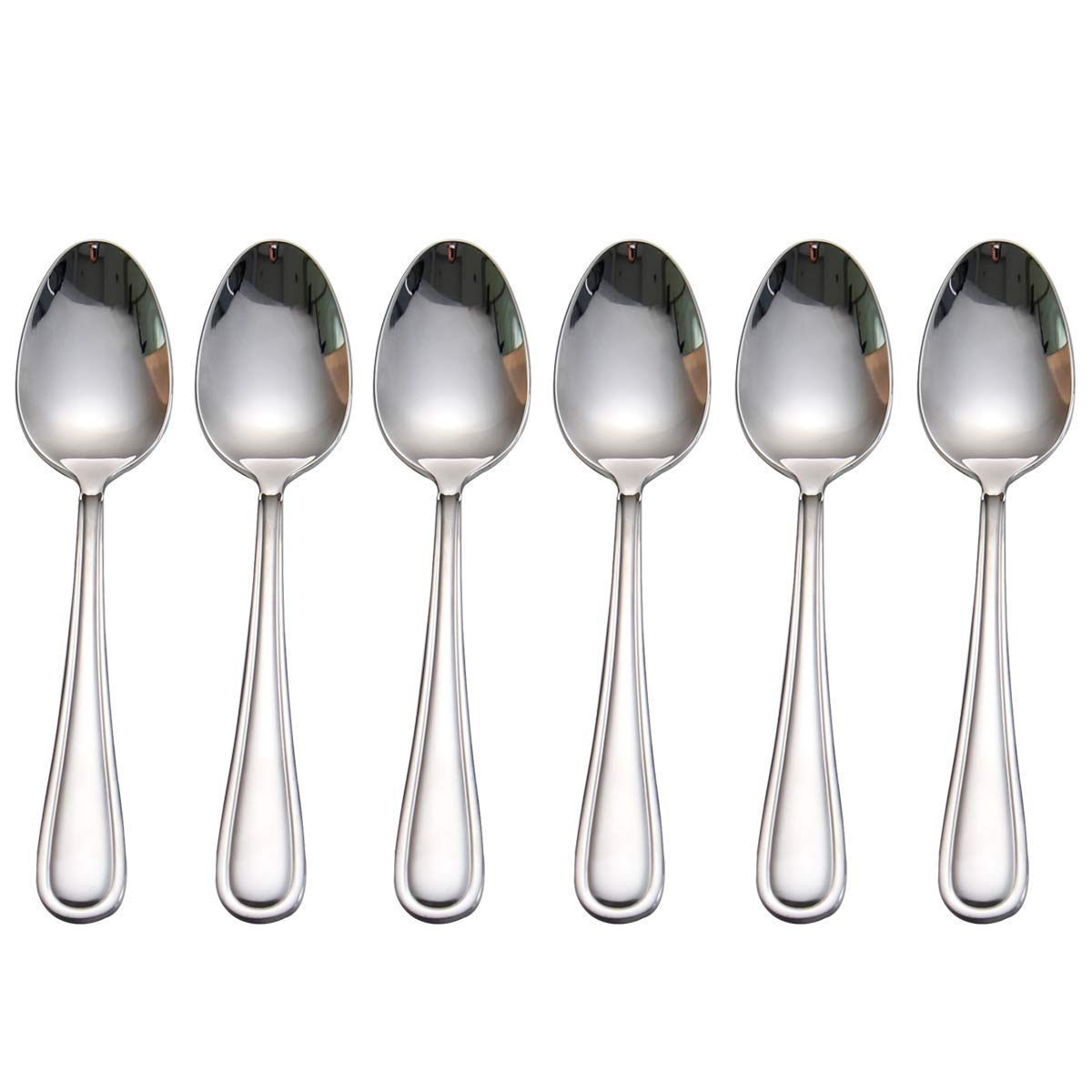 Faderic Tea Spoons Set of 6, Dessert Coffee Spoon Flatware Stainless Steel Mirror Polishing 6.29-Inch Silver