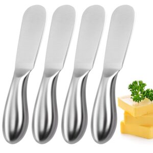 mlurcu butter knife butter spreader knives 4 pcs stainless steel cheese butter spreader knife set charcuterie utensils cheese knives butter knife spreader for cheese cold butter jam pastry making