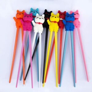 Carykon Cute Tableware Learning Training Helper Chopsticks for Kid Beginner Adult (3pcs, Lucky cat)