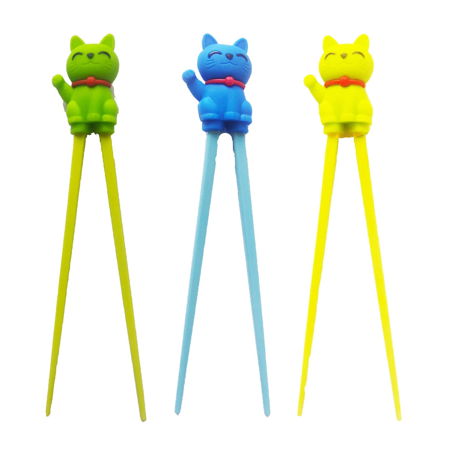 Carykon Cute Tableware Learning Training Helper Chopsticks for Kid Beginner Adult (3pcs, Lucky cat)