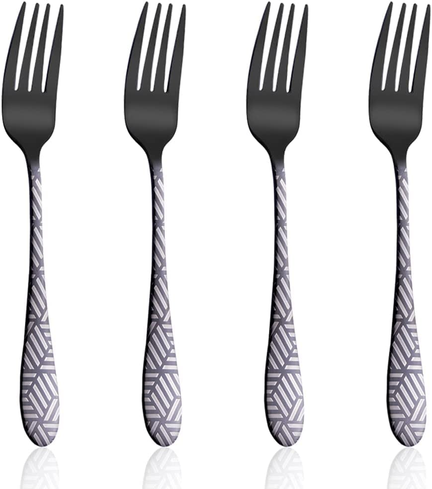 4Pieces Dinner Fork Stainless Steel Table Forks Cutlery Table Fork 8 Inch Mirror Polished Forks for Salads Pasta Steak Fish Chicken Pork and Other Foods