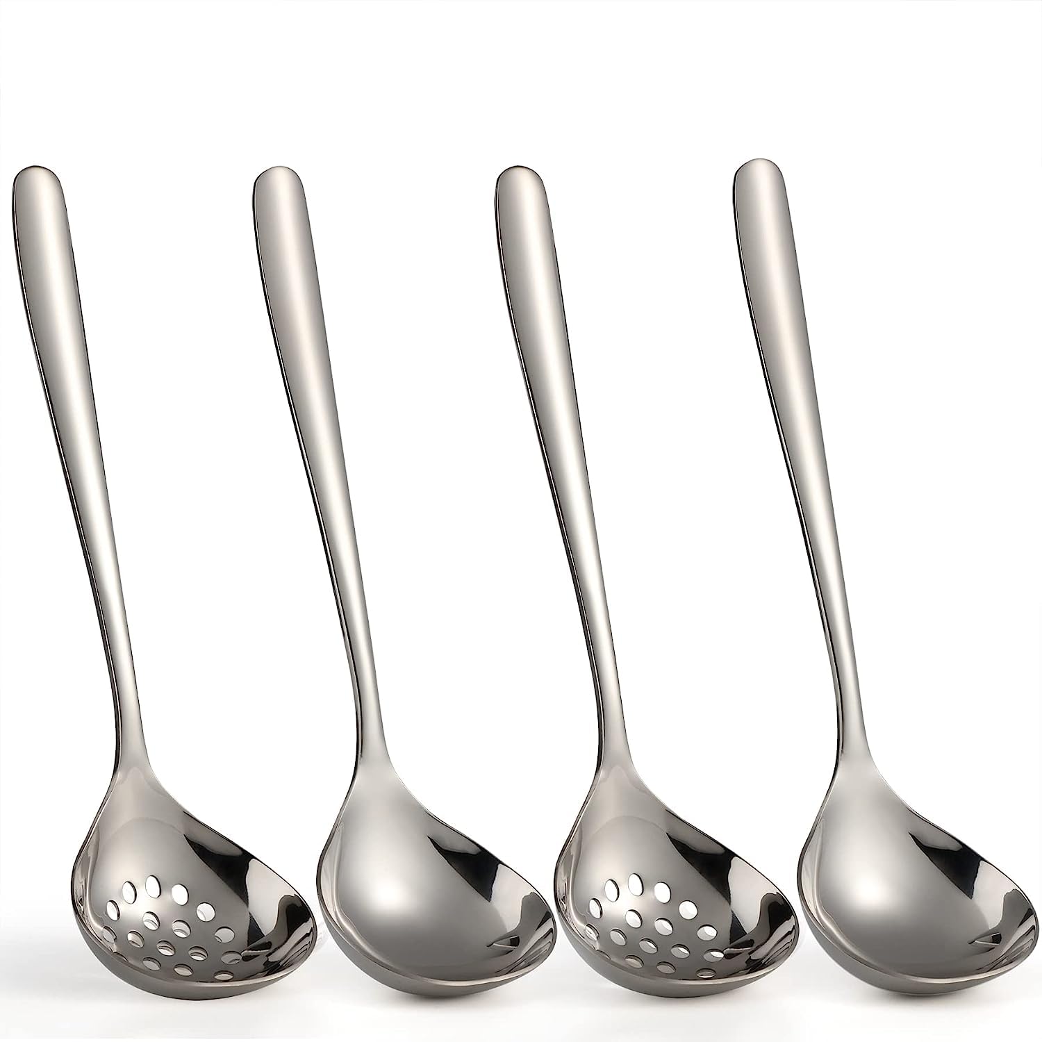 Stainless Steel Serving Spoons Set of 4, Slotted Serving Spoons, Serving Spoons for Party Buffet Catering Banquet (TP-01)