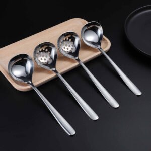 Stainless Steel Serving Spoons Set of 4, Slotted Serving Spoons, Serving Spoons for Party Buffet Catering Banquet (TP-01)