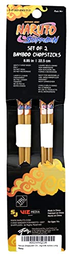 JUST FUNKY Naruto Shippuden Chopsticks Set of 2 - Official Naruto Collectible Chopsticks - Includes 2 Matching Sets of Bamboo Chopsticks - 8.85 Inches Long Anime Chopsticks