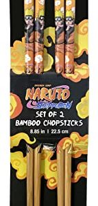 JUST FUNKY Naruto Shippuden Chopsticks Set of 2 - Official Naruto Collectible Chopsticks - Includes 2 Matching Sets of Bamboo Chopsticks - 8.85 Inches Long Anime Chopsticks