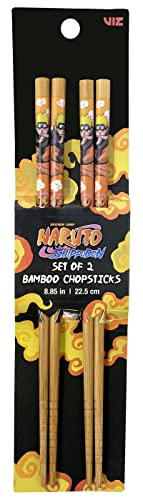 JUST FUNKY Naruto Shippuden Chopsticks Set of 2 - Official Naruto Collectible Chopsticks - Includes 2 Matching Sets of Bamboo Chopsticks - 8.85 Inches Long Anime Chopsticks