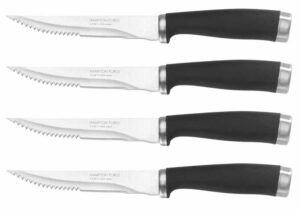 hampton forge epicure–4piecesteak knifeset–black, silver