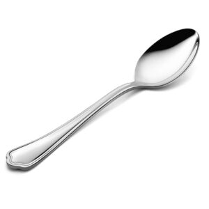 dinner spoons set of 12, e-far 7.9 inch stainless steel soup spoons tablespoons for home, kitchen or restaurant, non-toxic & mirror polished, scalloped edge & dishwasher safe