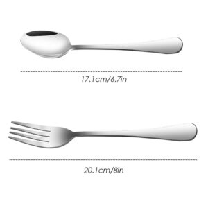 Set of 12, Stainless Steel Dinner Forks and Spoons, findTop Heavy-duty Forks (8 Inch) and Spoons (7 Inch) Cutlery Set