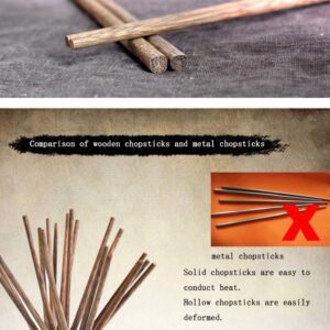 M.G Wenge Wood Chopsticks,10 Pairs Wooden Chopsticks,Chinese Japanese Korean Reusable Wood Chopsticks,Dishwasher Safe Chopsticks(9.8inch)