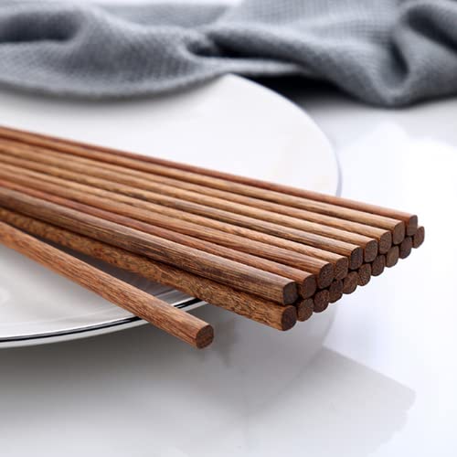 Suwimut 40 Pairs Wooden Chopsticks, 9.8 Inch Dishwasher Safe Chopsticks Chinese Classic Style Reusable Natural Healthy Chopsticks for Kitchen, Dining Room, Gourmet, Noodles