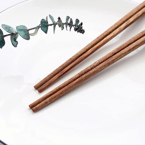 Suwimut 40 Pairs Wooden Chopsticks, 9.8 Inch Dishwasher Safe Chopsticks Chinese Classic Style Reusable Natural Healthy Chopsticks for Kitchen, Dining Room, Gourmet, Noodles