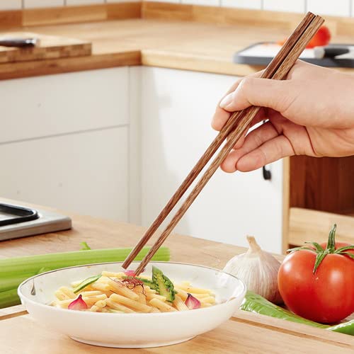 Suwimut 40 Pairs Wooden Chopsticks, 9.8 Inch Dishwasher Safe Chopsticks Chinese Classic Style Reusable Natural Healthy Chopsticks for Kitchen, Dining Room, Gourmet, Noodles