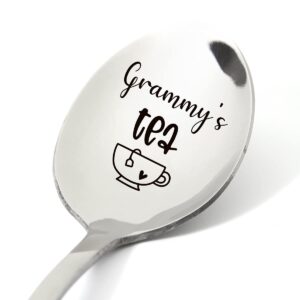 nana gifts from grandkids grandchildren grandson, funny grammy's tea spoon engraved stainless steel, tea lover gifts for women, best birthday valentine mother's day christmas gift