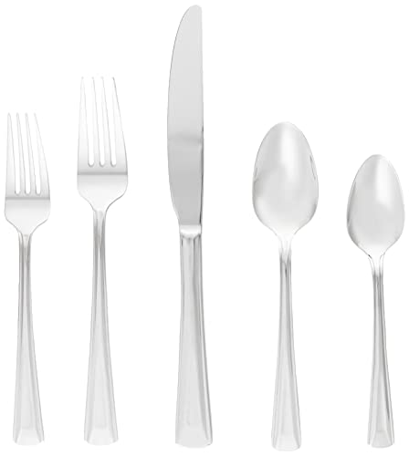 Oneida Cella 42 Piece Everyday Flatware, Service for 8, 18/0 Stainless Steel, Silverware Set