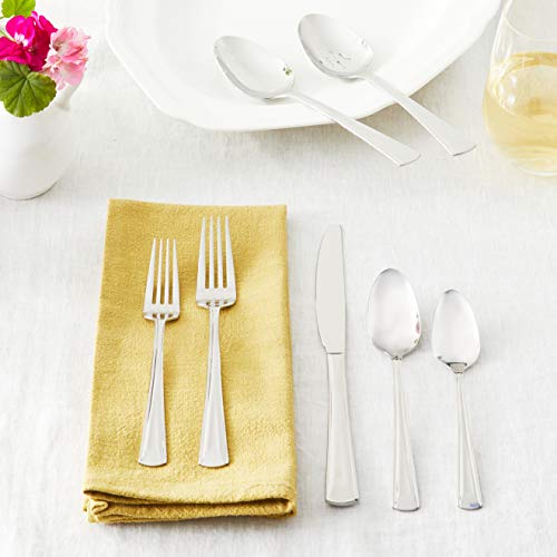 Oneida Cella 42 Piece Everyday Flatware, Service for 8, 18/0 Stainless Steel, Silverware Set