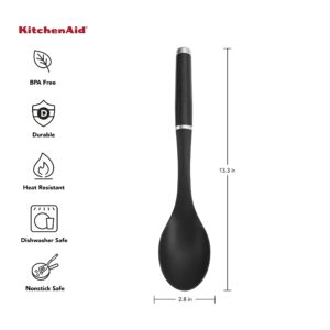 KitchenAid Classic Soup Ladle, One Size, Black 2 & Classic Basting Spoon, One Size, Black 2