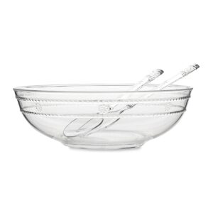 Juliska Isabella Acrylic Salad Servers, Acrylic Glass - Unbreakable, Clear Acrylic, Embossed Salad Serving Utensils