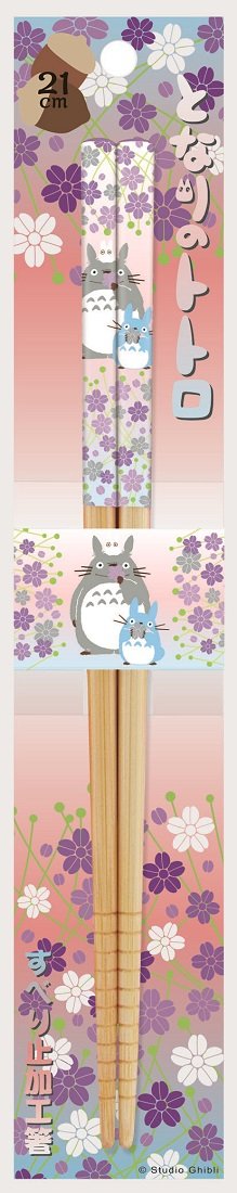 My Neighbor Totoro Bamboo Chopstick -Anti-Slip Grip for Ease of Use - Authentic Japanese Design - Flowers