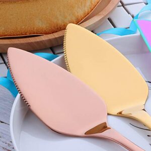 BISDA Wedding Cake Knife Server Set, 304 Stainless Steel Spatula Baking Tool Cake Shovel Butter Knives For Pie/Pizza/Cheese (Rose Gold)