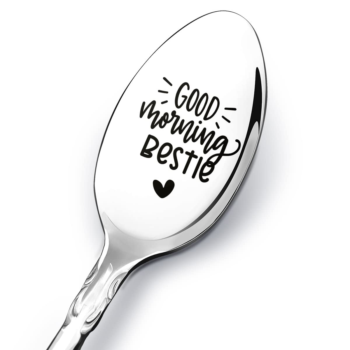 Best Friends Gifts for Women Teens Girls, Funny Good Morning Bestie Spoon Engraved Stainless Steel, Tea Coffee Lovers Friendship Gifts, Friends Birthday Valentine Graduation Christmas Gift