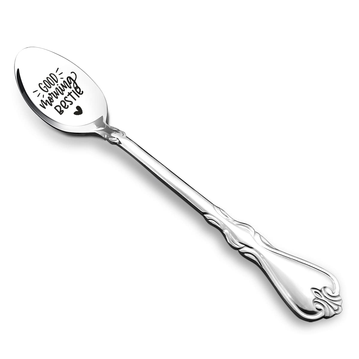 Best Friends Gifts for Women Teens Girls, Funny Good Morning Bestie Spoon Engraved Stainless Steel, Tea Coffee Lovers Friendship Gifts, Friends Birthday Valentine Graduation Christmas Gift