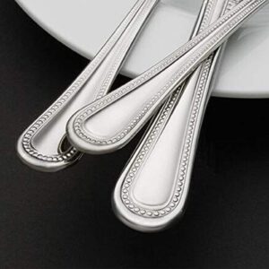 12-Pieces Teaspoons, HaWare Stainless Steel 7.1 Inches Pearled Edge Small Spoons, Classic Elegant Design, Mirror Polished, Dishwasher Safe