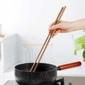 16.5 Inch Long Cooking Chopstick Wooden Chopstick Long Hot Pot Chopstick 10 pairs Wooden Frying Chopstick, for Hot Pot, Frying, Noodle, Cooking Favor