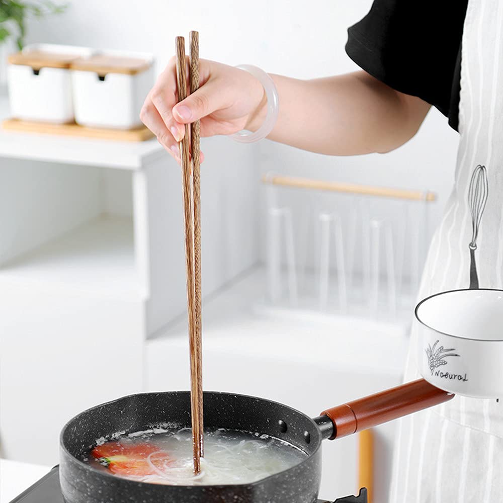 16.5 Inch Long Cooking Chopstick Wooden Chopstick Long Hot Pot Chopstick 10 pairs Wooden Frying Chopstick, for Hot Pot, Frying, Noodle, Cooking Favor