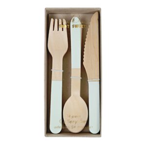 meri meri mint wooden cutlery set