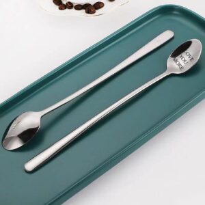 Jowmoy Love You More - Anniversary Birthday Gifts for Couple, Christmas Gifts, Personalized Coffee Spoon 1 Pcs silvery