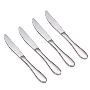 vanra 4-piece children knives set stainless steel kids dinner knife child silver cutlery set 6.8-inch (4 knives)