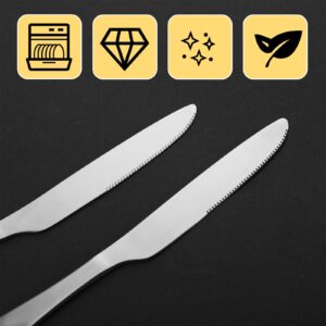 Nuenen 50 Pieces Knives Bulk Stainless Steel Butter Knives 8.5 Inch Table Knives for Kitchen Restaurant Butter Spreader Flatware Silverware