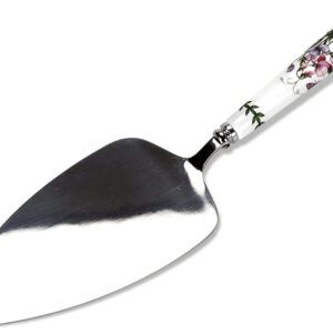 Portmeirion Botanic Garden Cake Server with Floral Motif | Stainless Steel Cake Knife with Porcelain Handle | Cake Cutter for Wedding Cakes, Pies, and Desserts