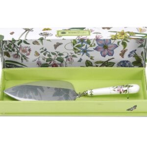 Portmeirion Botanic Garden Cake Server with Floral Motif | Stainless Steel Cake Knife with Porcelain Handle | Cake Cutter for Wedding Cakes, Pies, and Desserts