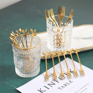 13 Piece Gold Mini Spoons and Forks with Swan Spoon Holder Small Spoons for Dessert Appetizer Spoons Stainless Steel Gold Serving Spoons Utensils ​for Coffee Tea Party Dessert Table