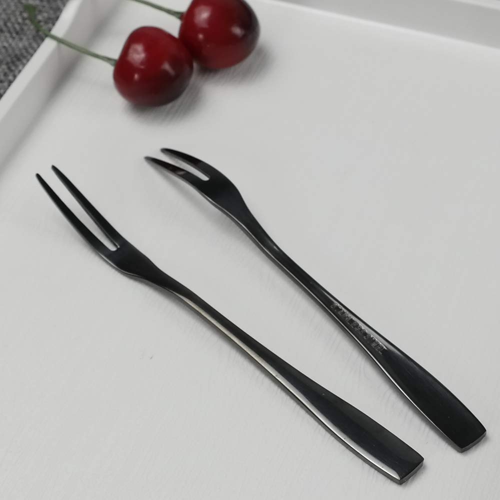 Teyyvn 8-Piece Fruit Forks, Stainless Steel 2-Prong Fork, Bistro Cocktail Fork