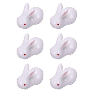 bestoyard 6 pcs mini cute rabbit 2 inch ceramic chopsticks stand rest bunny shape chopsticks rack stand spoon fork holder easter party dinning table decoration