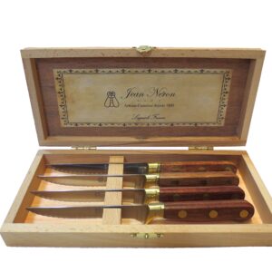 Laguiole France, Jean Neron Set of 4 LaitonKnives with Wooden Handles in Presentation Box