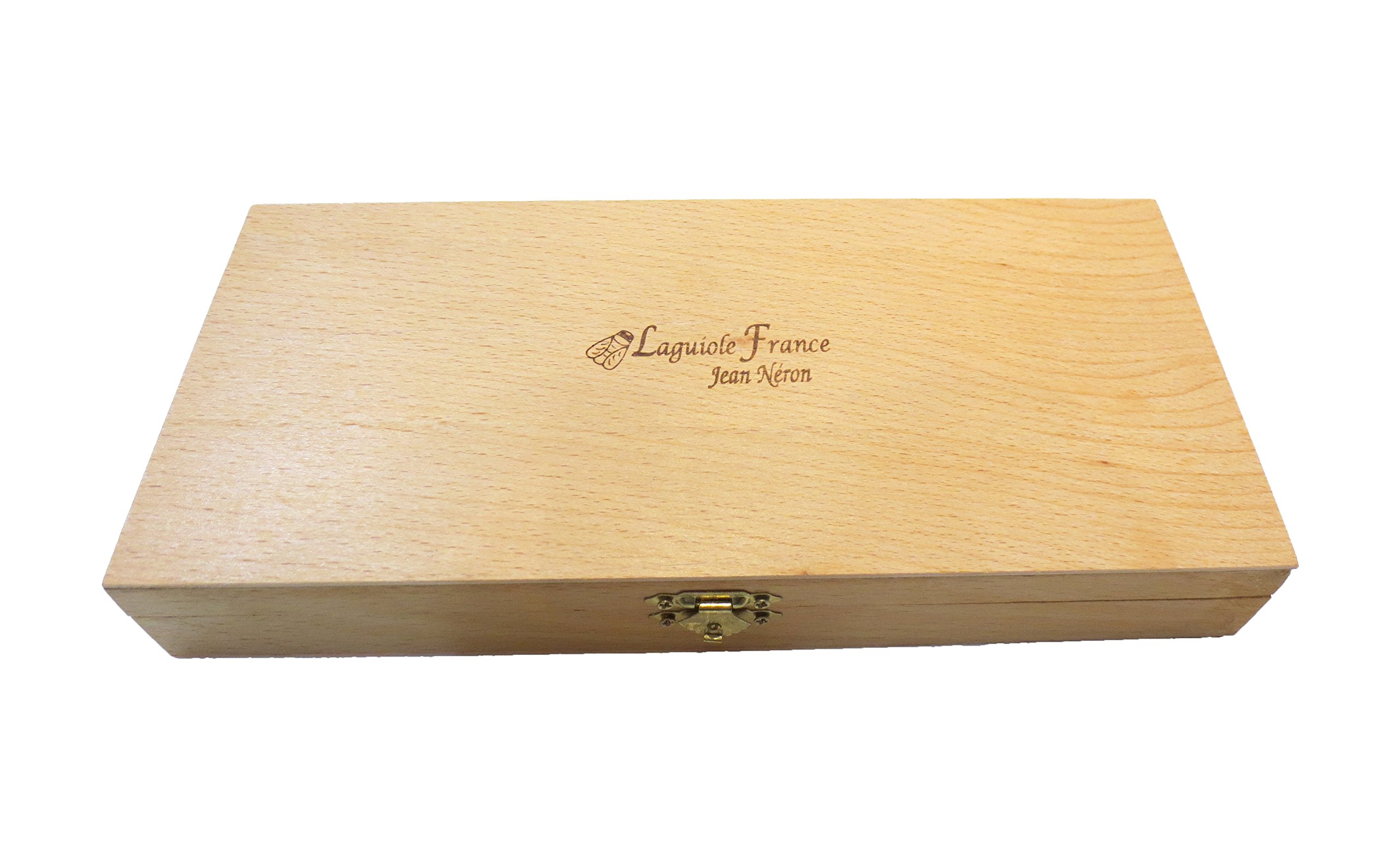 Laguiole France, Jean Neron Set of 4 LaitonKnives with Wooden Handles in Presentation Box