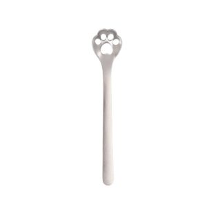 cat paw coffee spoons, cute cat paw/dog paw stainless steel teaspoon sugar ice cream cake dessert spoon stirring spoon(hollow cat paw,silver)