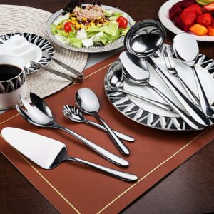 Elegant 72-Piece Silverware Set, Stainless Steel Flatware Set for 12 Guests - Comprehensive Cutlery and Serving Utensils Set, Dishwasher Safe