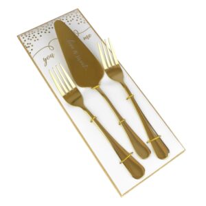 Lillian Rose Gold Wedding Cake Server Set, 7.25"