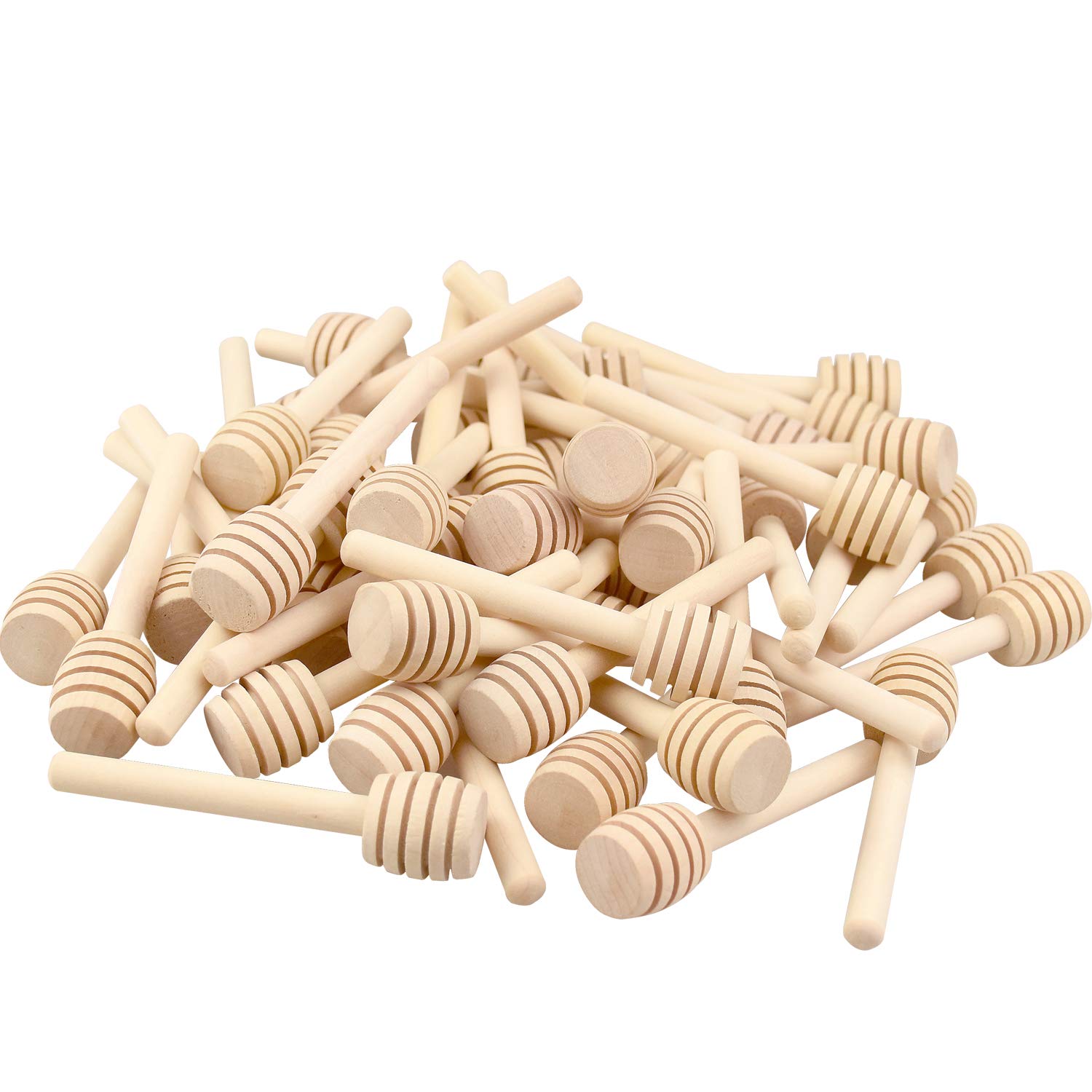 150 Pack 3 Inch Mini Wood Honey Dipper Sticks, Individually Wrapped, Server for Honey Jar Dispense Drizzle Honey