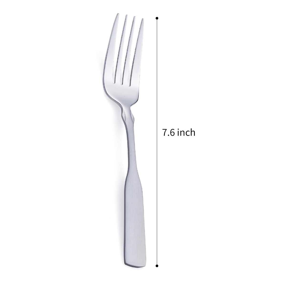 FULLYWARE Dinner Fork, Stainless Steel 7.6” Heavy Duty Fork Silverware, Metal Fork Cutlery Set, 6-Piece