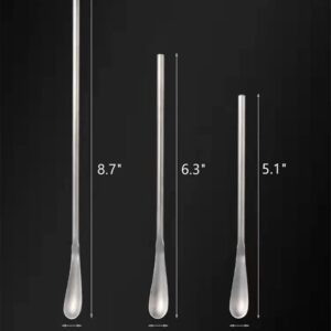 Lomoker Stainless Steel Coffee Stir Spoons, Iced Tea Spoon, Cocktail Stirring Sticks, Round Handle Stirrers, 3 Different Sizes (5'', 6.3'', 8.7''), Set of 6, Silver