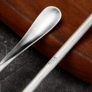 Lomoker Stainless Steel Coffee Stir Spoons, Iced Tea Spoon, Cocktail Stirring Sticks, Round Handle Stirrers, 3 Different Sizes (5'', 6.3'', 8.7''), Set of 6, Silver