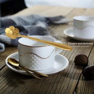 Stainless Steel Creative Flower Coffee Spoon Soup Spoons Sugar Spoons, Ice-Cream Tea Stirring Spoons 4.8 Inches Retro Dessert Demitasse Espresso Spoons Cutlery Kitchen Tableware-Set of 12