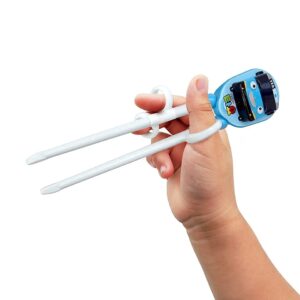 Tayo Training Chopsticks for Right Handed – Beginner for Kids, Edison Educational kitchen Suppliers for Toddlers, Durable Lightweight Portable BPA Free & ABS Plastic (Tayo (Blue))