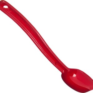 Carlisle FoodService Products Plastic Solid Spoon, 9 Inches, Red